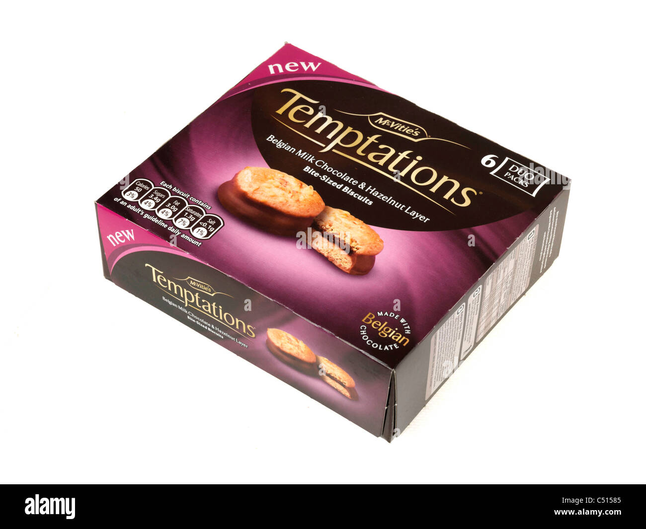 Temptations Milk Chocolate and Hazelnut Biscuits Stock Photo - Alamy