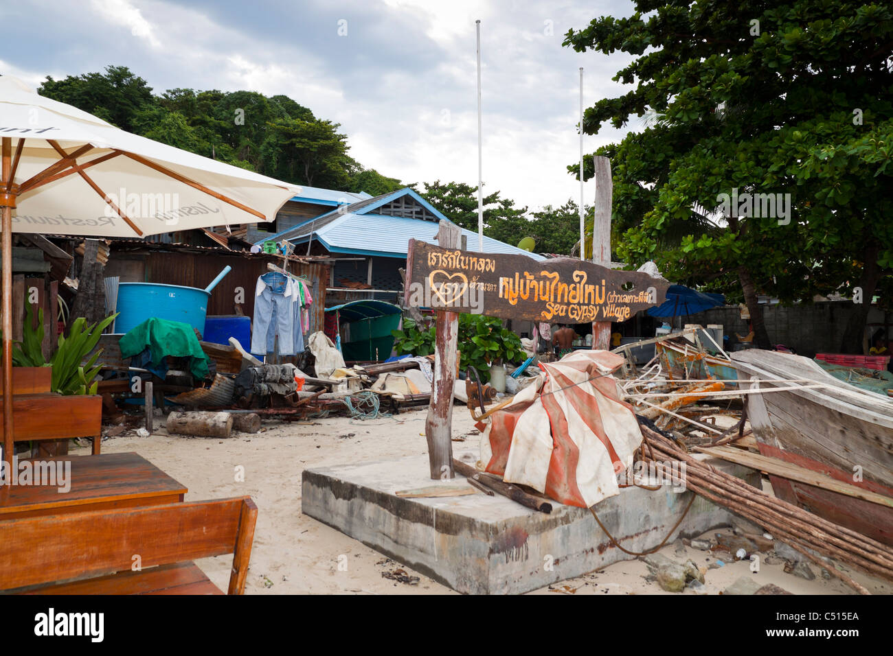 Sea Gypsy Village in Phi Phi island, Thailand Stock Photo - Alamy