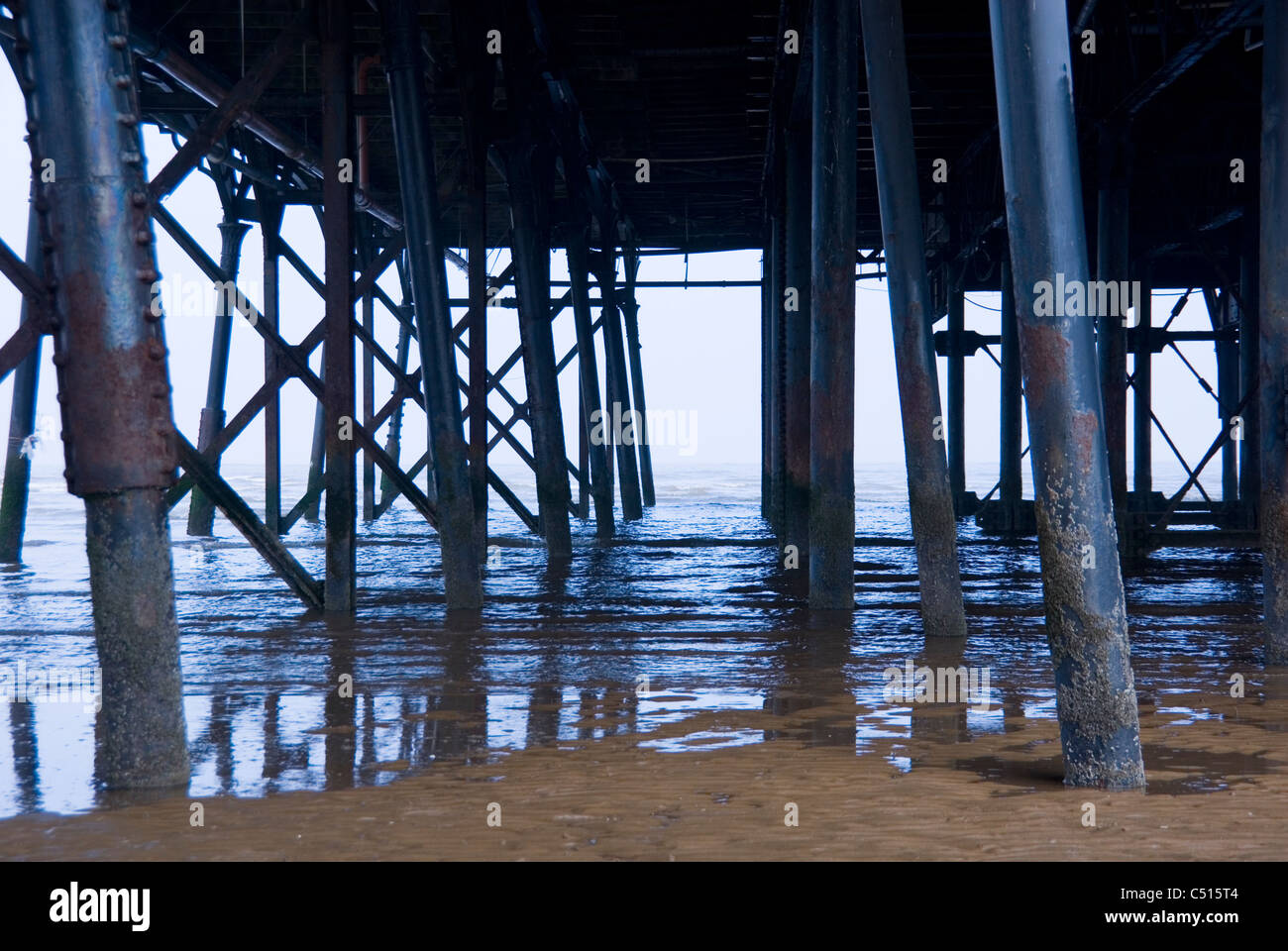 Steel Girders, Legs and Structural Supports Underneath The Pier ...