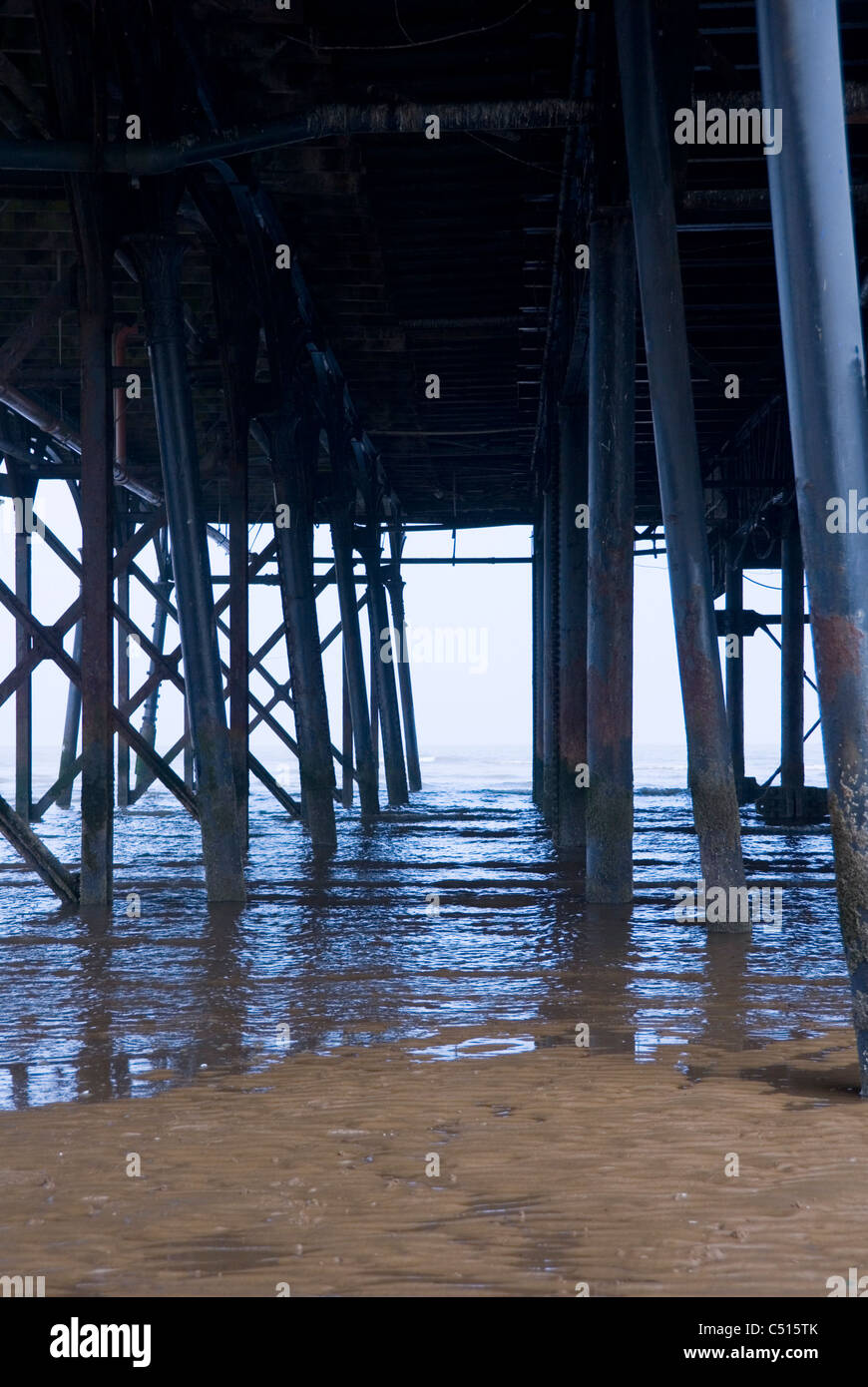 Steel Girders, Legs and Structural Supports Underneath The Pier ...