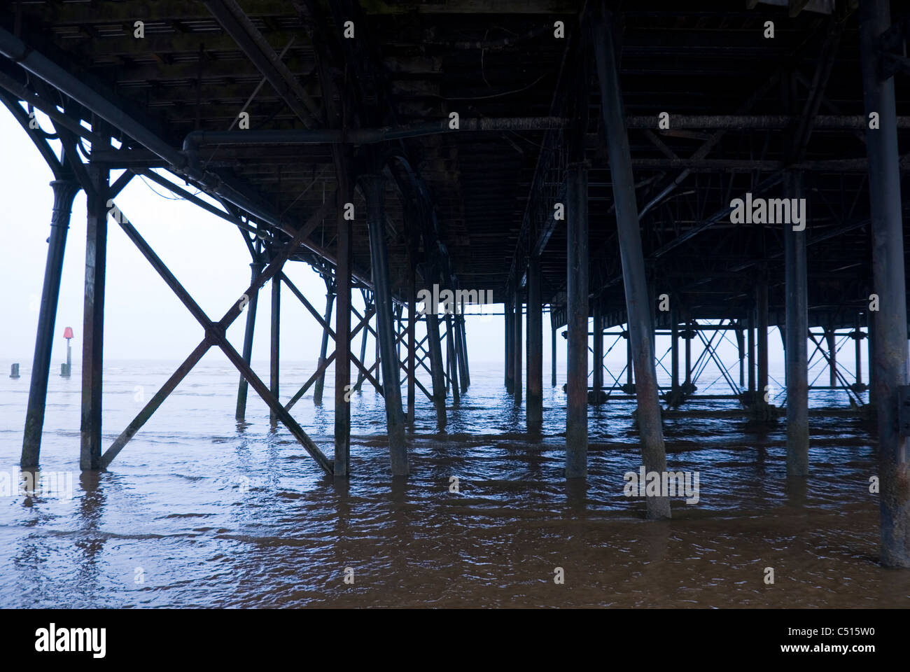 Steel Girders, Legs and Structural Supports Underneath The Pier ...