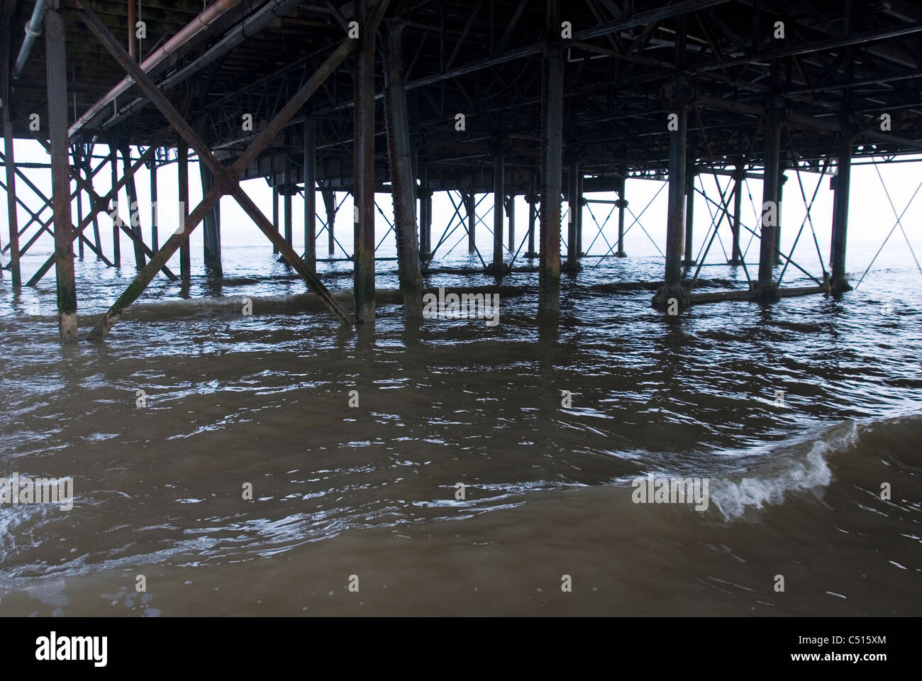 Steel Girders, Legs and Structural Supports Underneath The Pier ...
