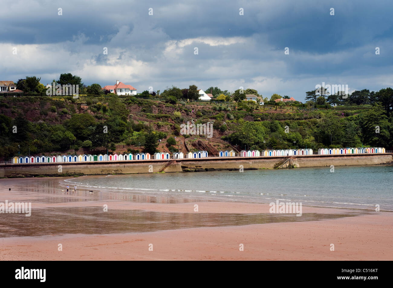 Goodrington beach Paignton,Beachhuts and green fields, BOATS, BLUE, SEA ...