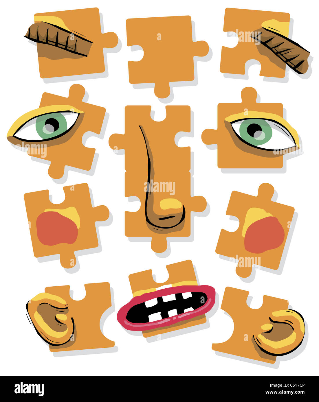 Parts of the face Cut Out Stock Images & Pictures - Alamy