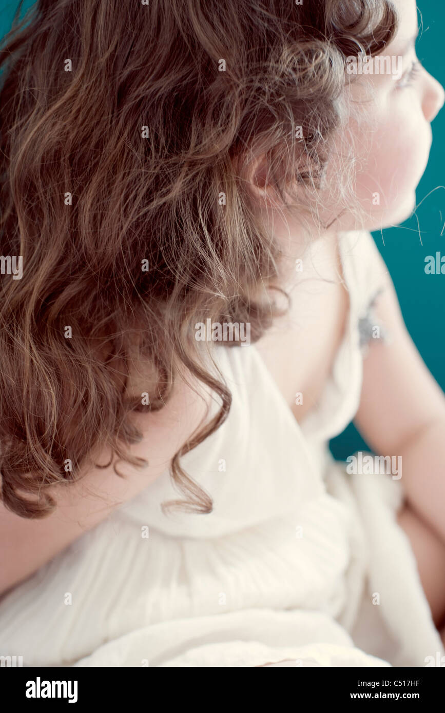 Little girl, side view Stock Photo - Alamy