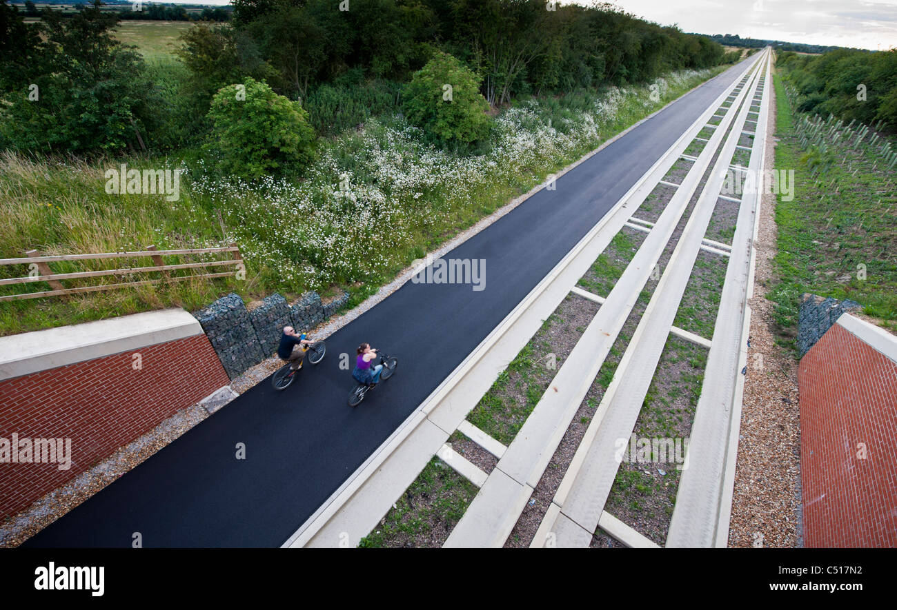guided bus route near Over Cambridge Cambridgeshire Stock Photo - Alamy