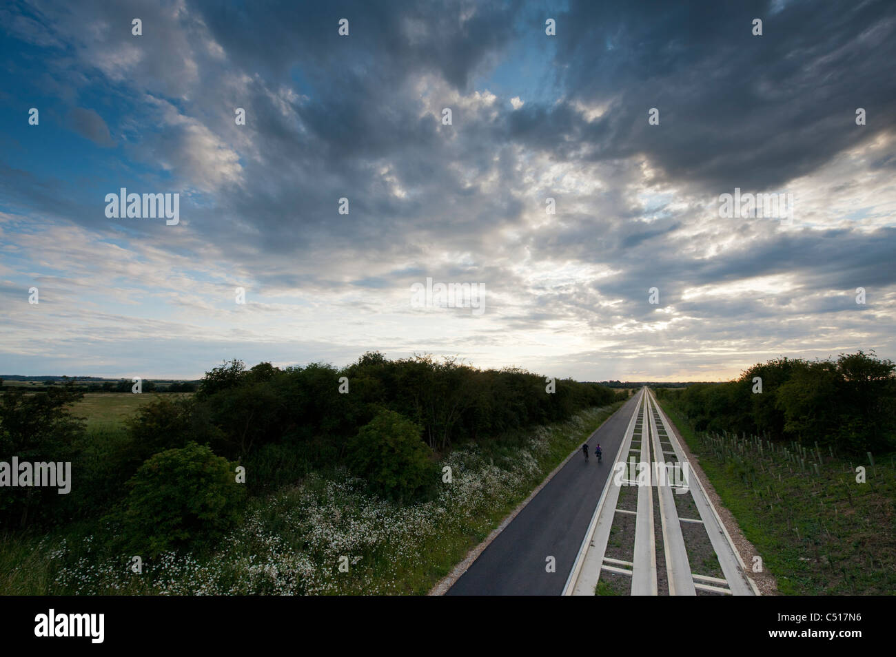 guided bus route near Over Cambridge Cambridgeshire Stock Photo - Alamy