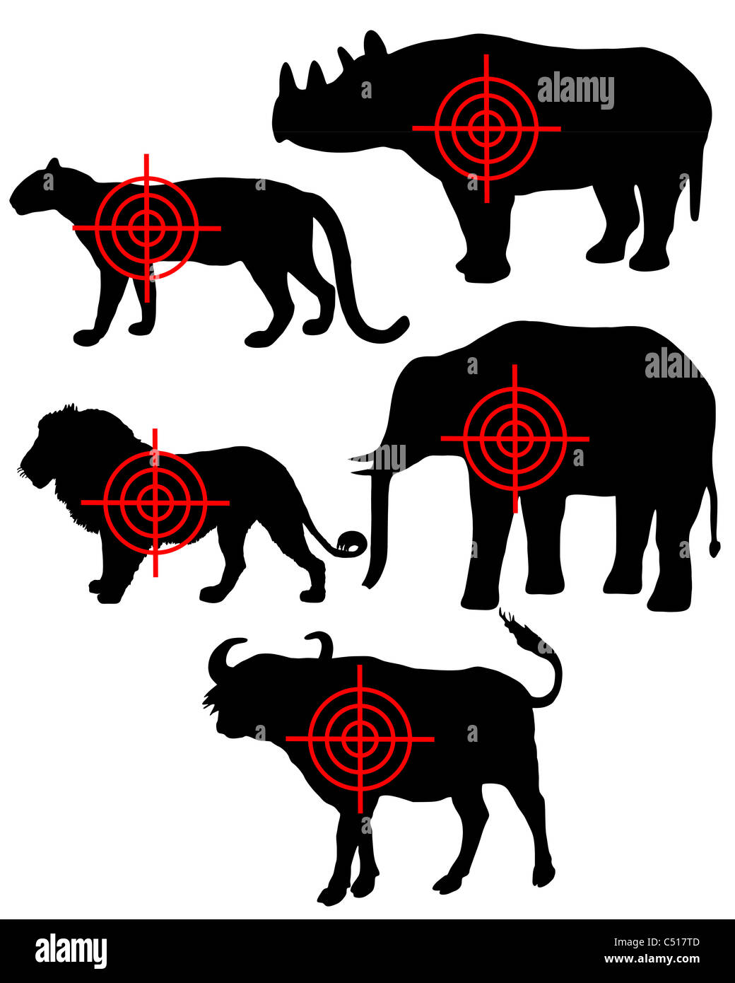 Big Five cross hairs Stock Photo - Alamy