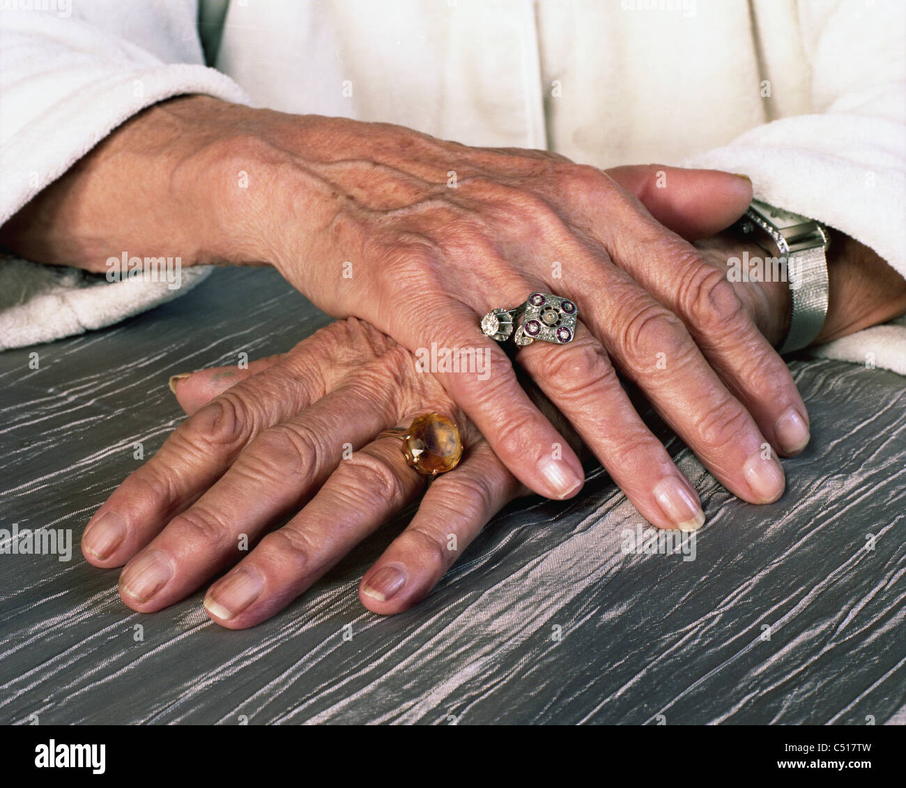 Senior woman's hands Stock Photo - Alamy