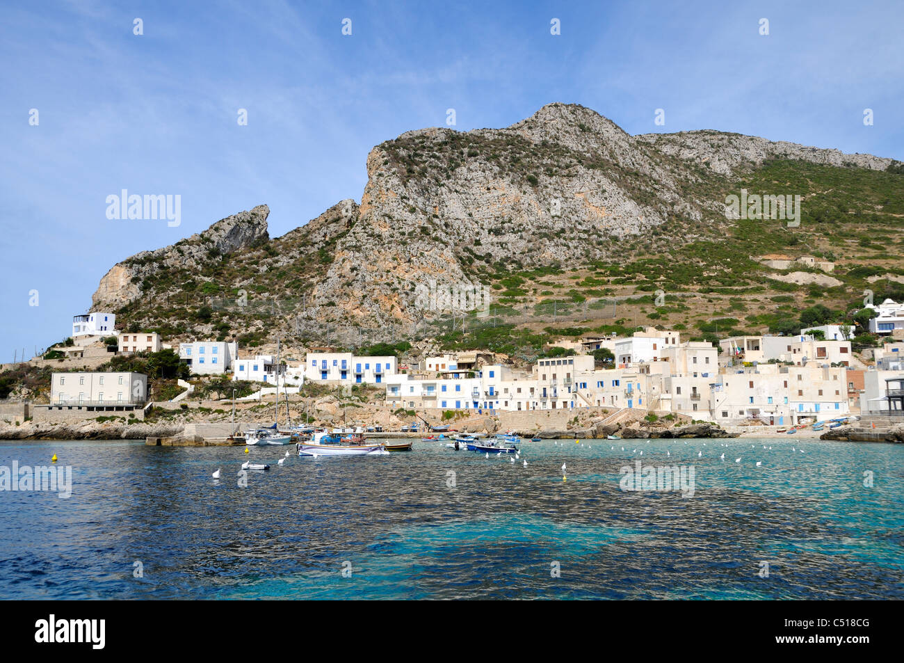 Village of Levanzo, Levanzo Island, Aegadian Islands, Sicily, Italy ...