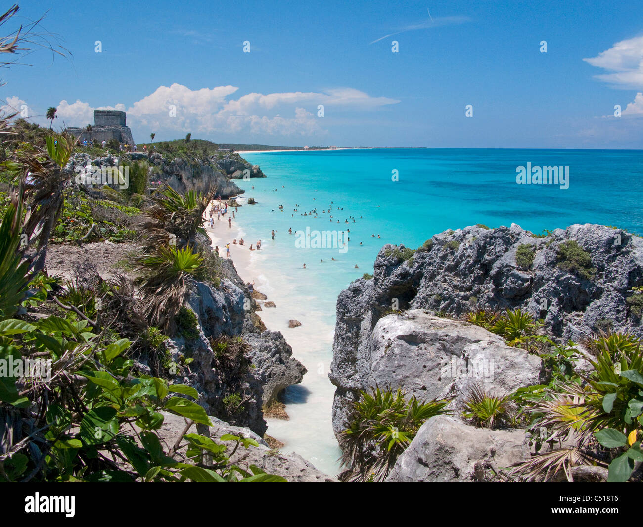Beautiful beach at the Tulum ruins, Tulum, Yucatan, Mexico Stock Photo ...