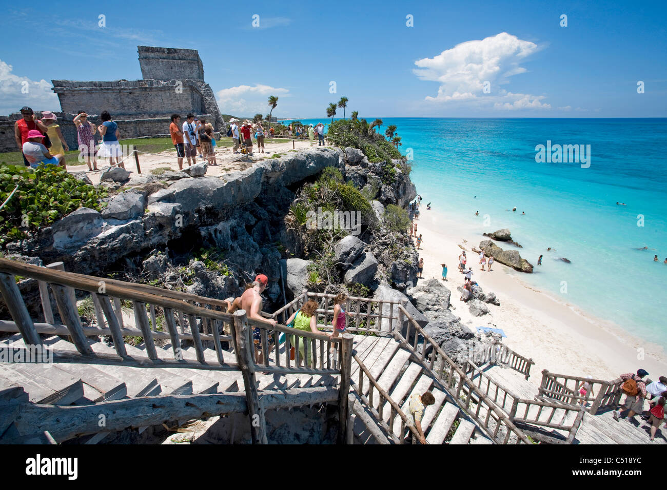 Beautiful beach at the Tulum ruins, Tulum, Yucatan, Mexico Stock Photo ...
