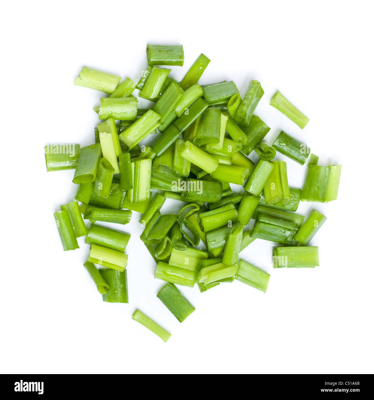fresh chopped green onions isolated on white Stock Photo - Alamy