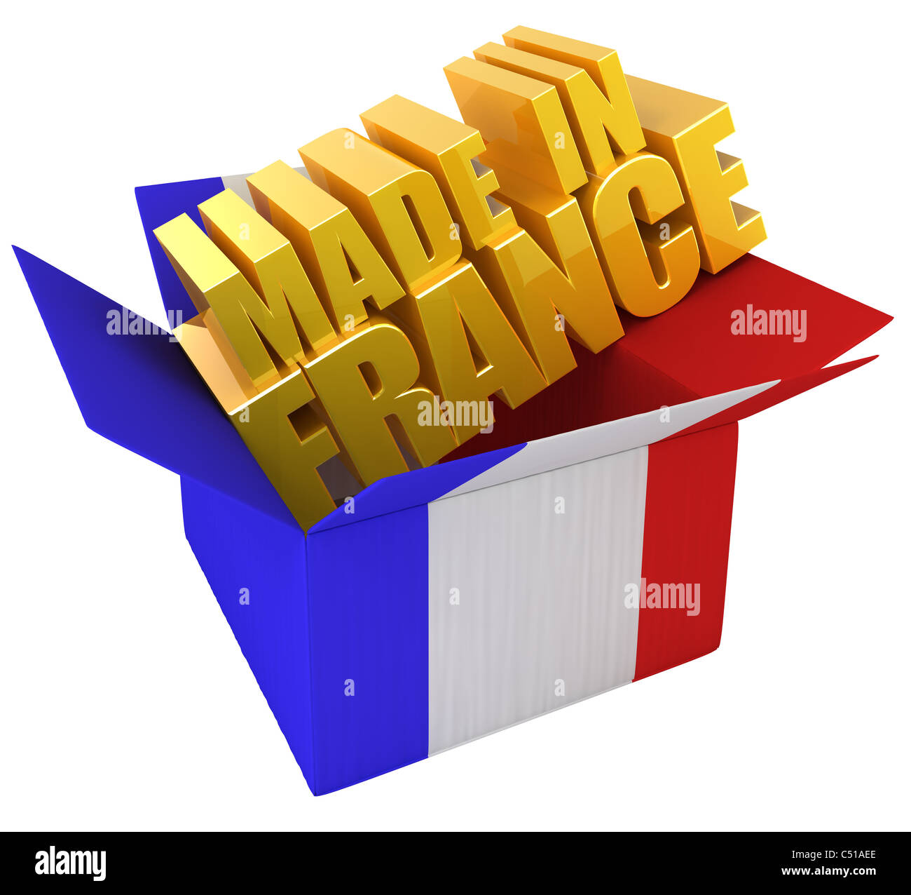Made in France. 3d concept illustration isolated on white Stock Photo ...