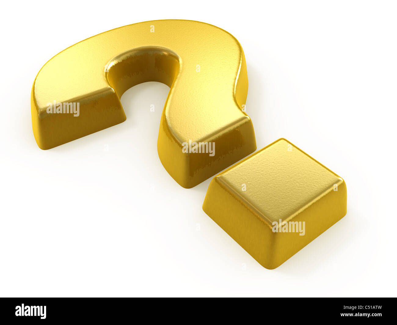 3d render gold question mark hi-res stock photography and images - Alamy
