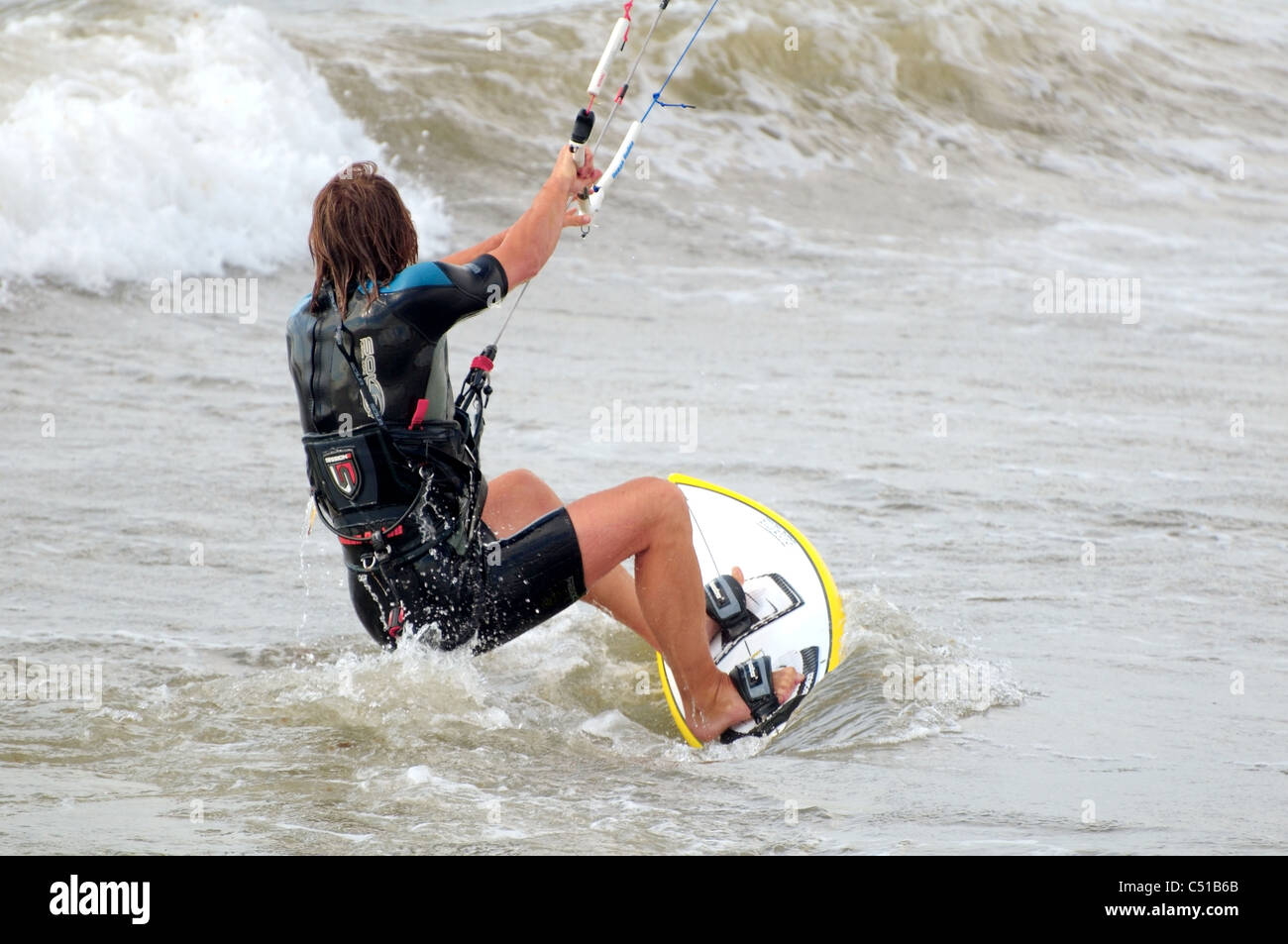 Kite surfer in Black sea, Ukraine Stock Photo - Alamy