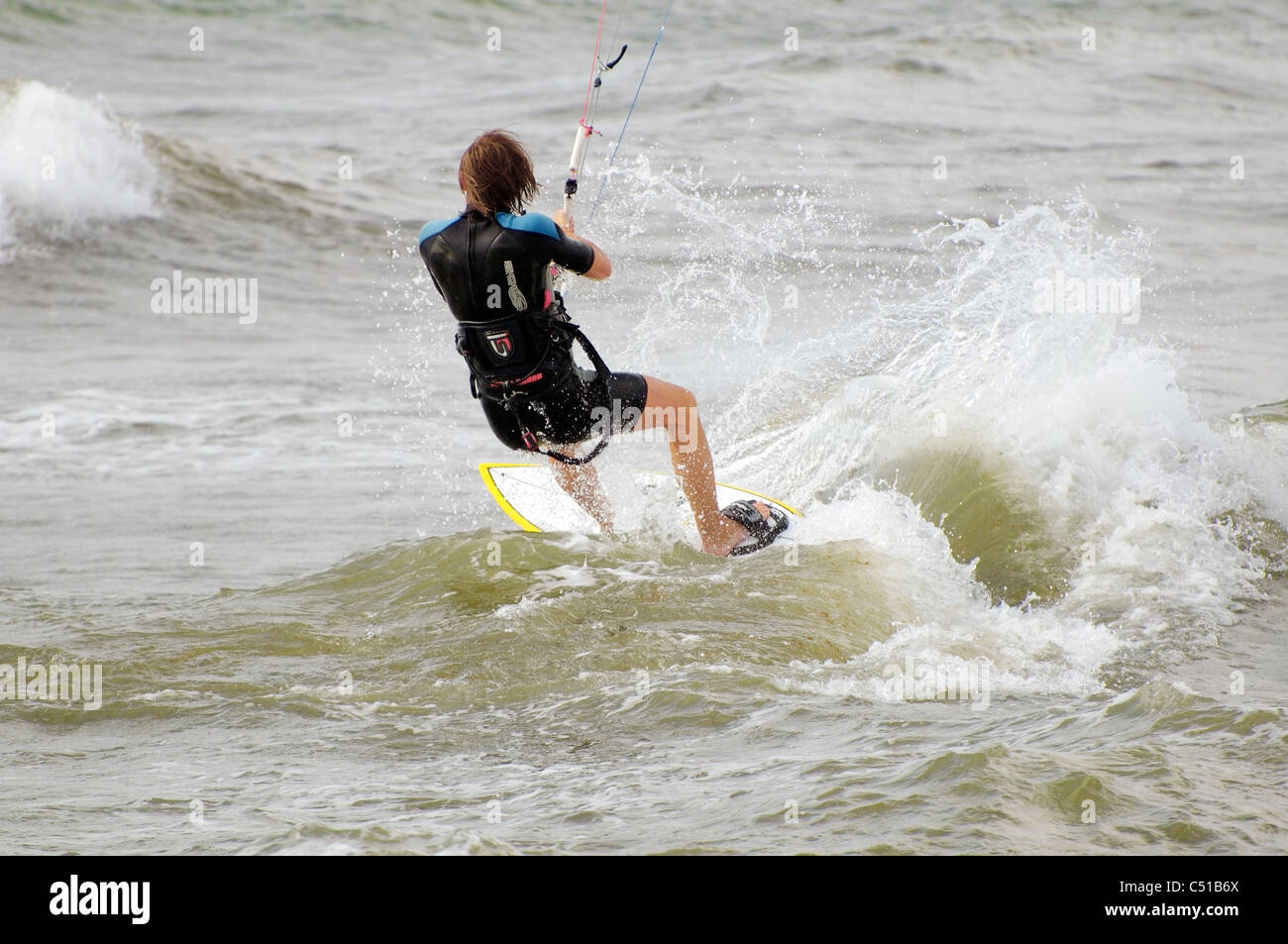Kite surfer in Black sea, Ukraine Stock Photo - Alamy