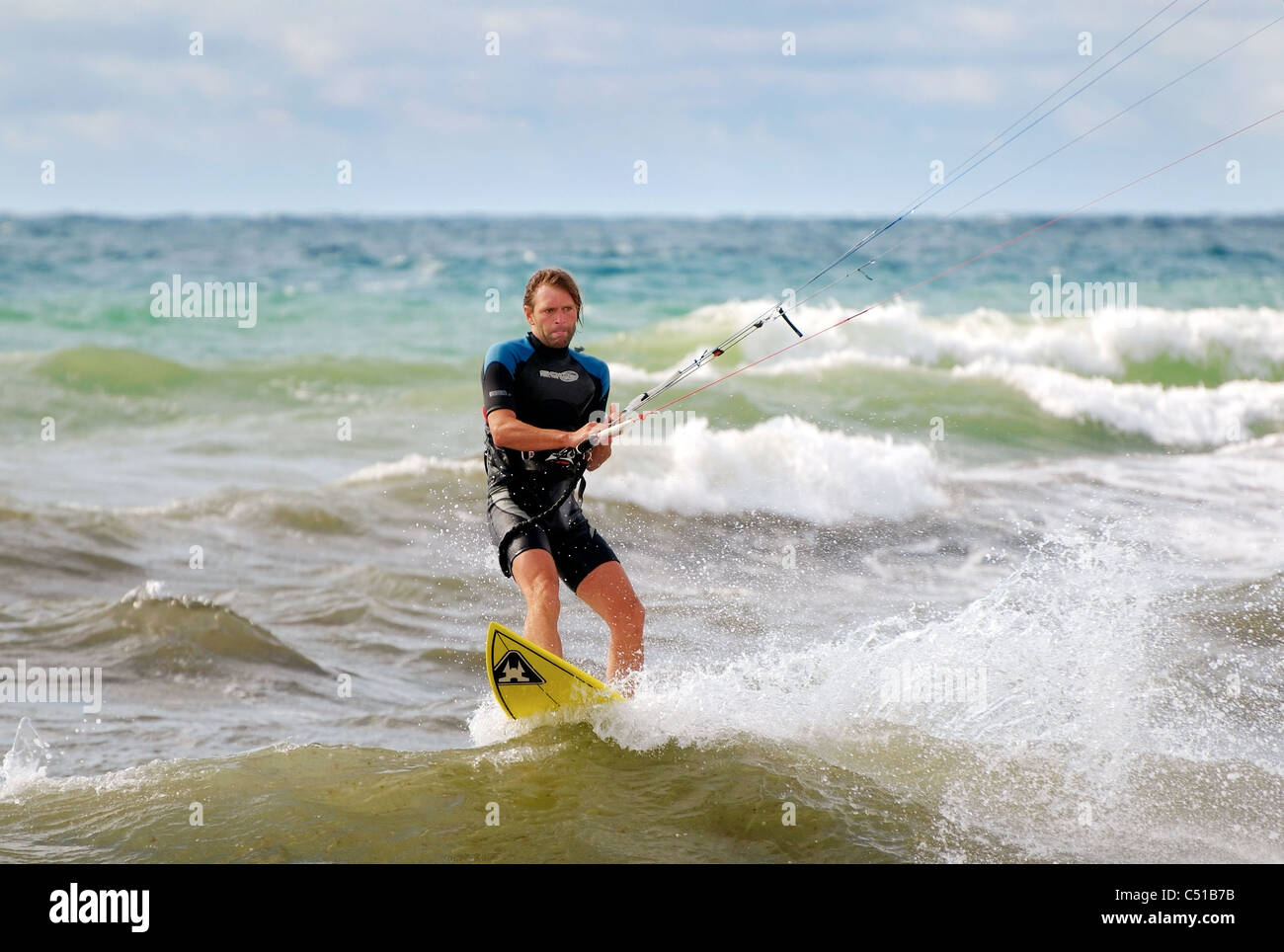 Kite surfer in Black sea, Ukraine Stock Photo - Alamy