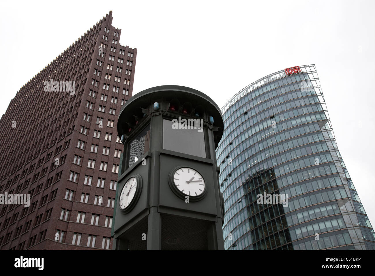 Kolhoff Tower, the Clock and the Deutsche Bahn AG. Postdamer Platz ...