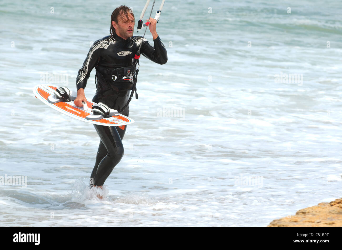 Kite surfer in Black sea, Ukraine Stock Photo - Alamy