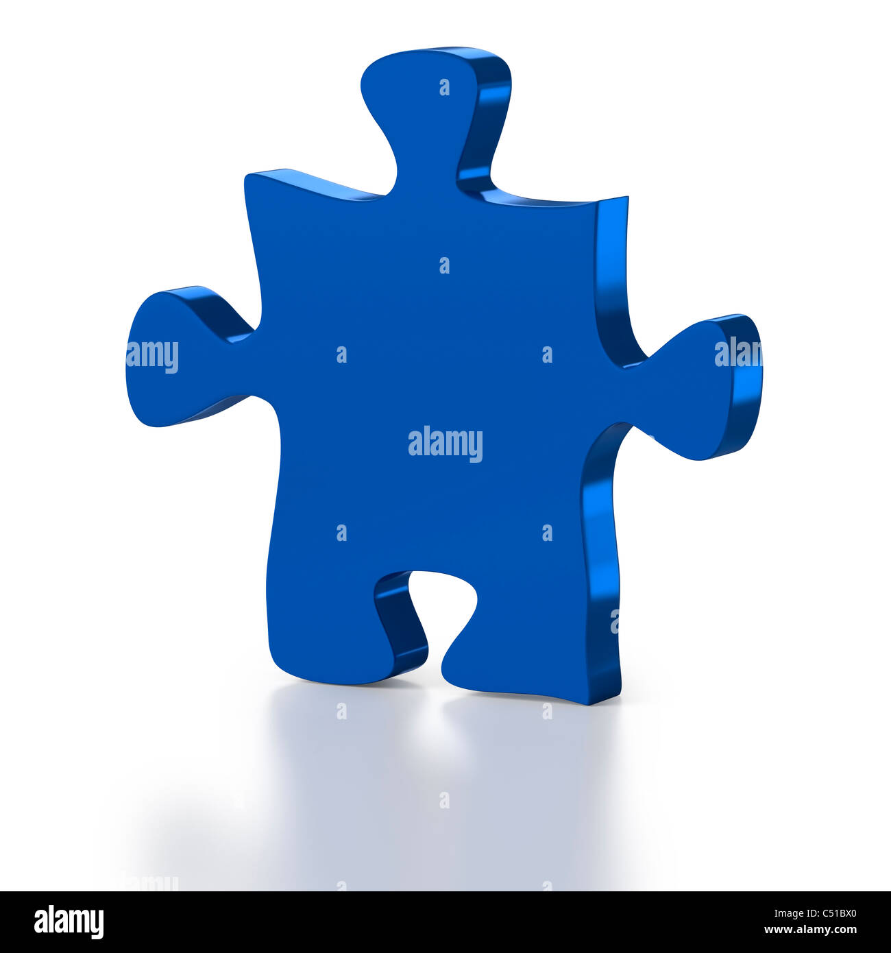 Single jigsaw puzzle piece on a white Background Stock Photo - Alamy