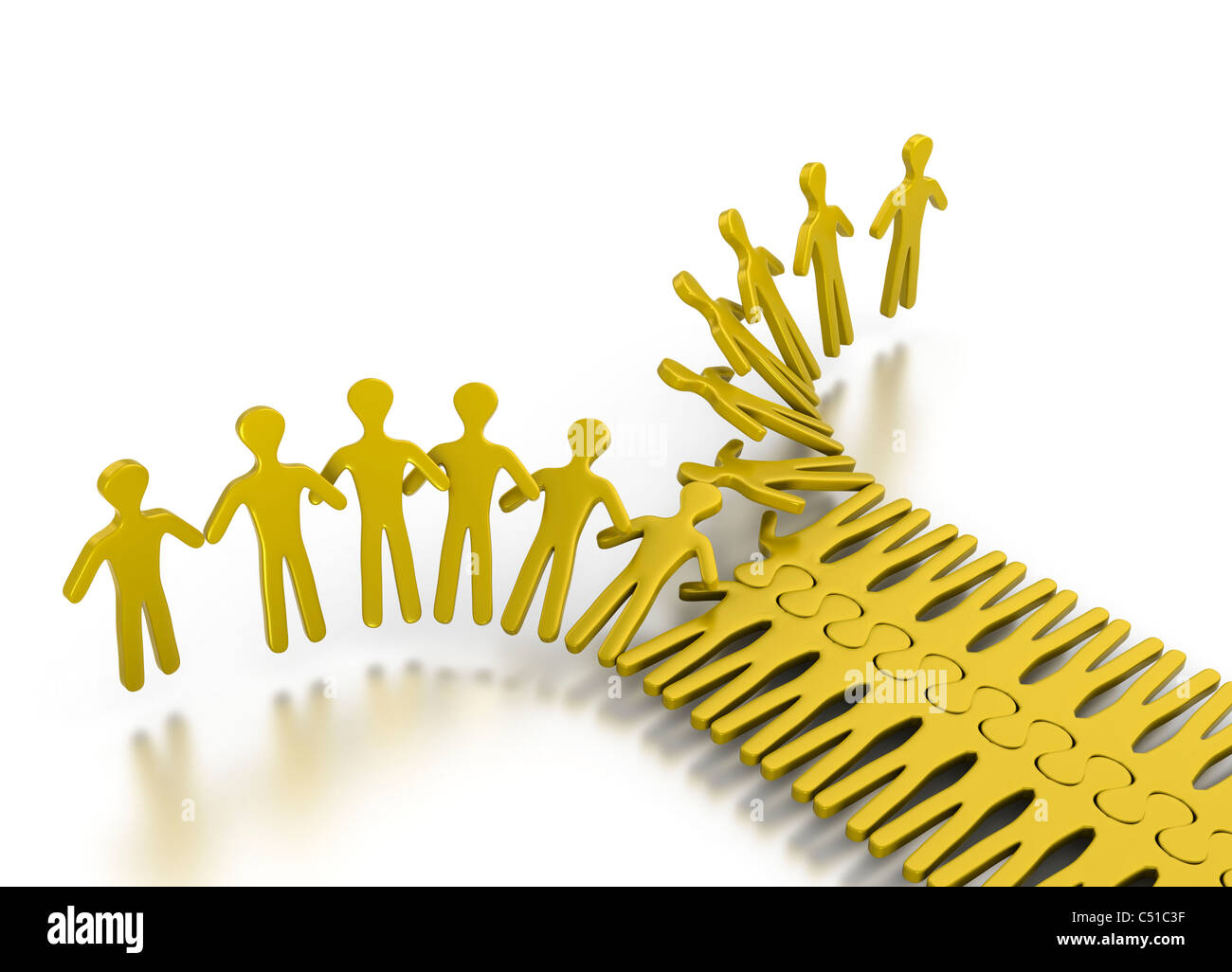 People integrating in an orderly way for strength and teamwork on a ...