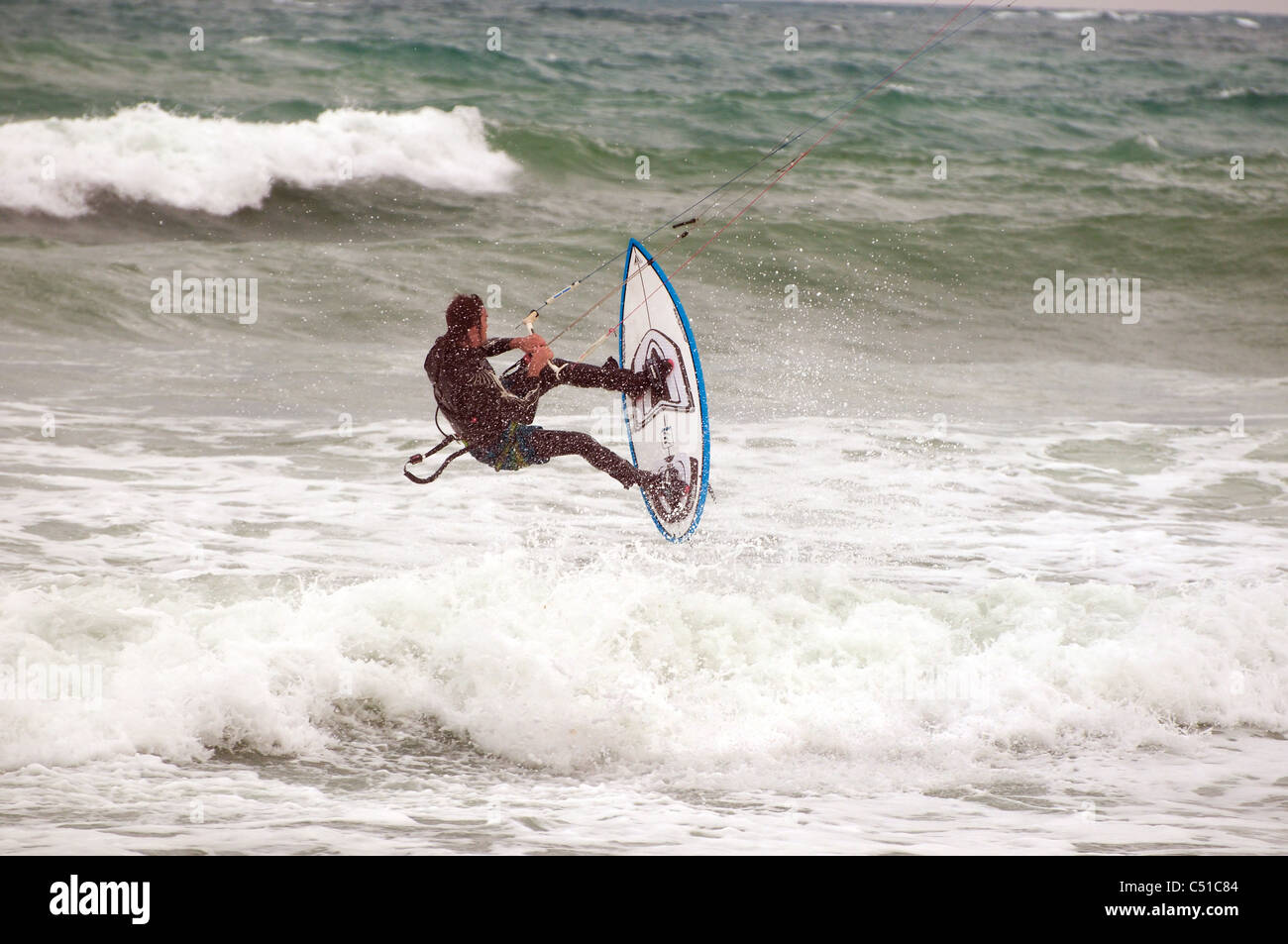 Kite surfer in Black sea, Ukraine Stock Photo - Alamy