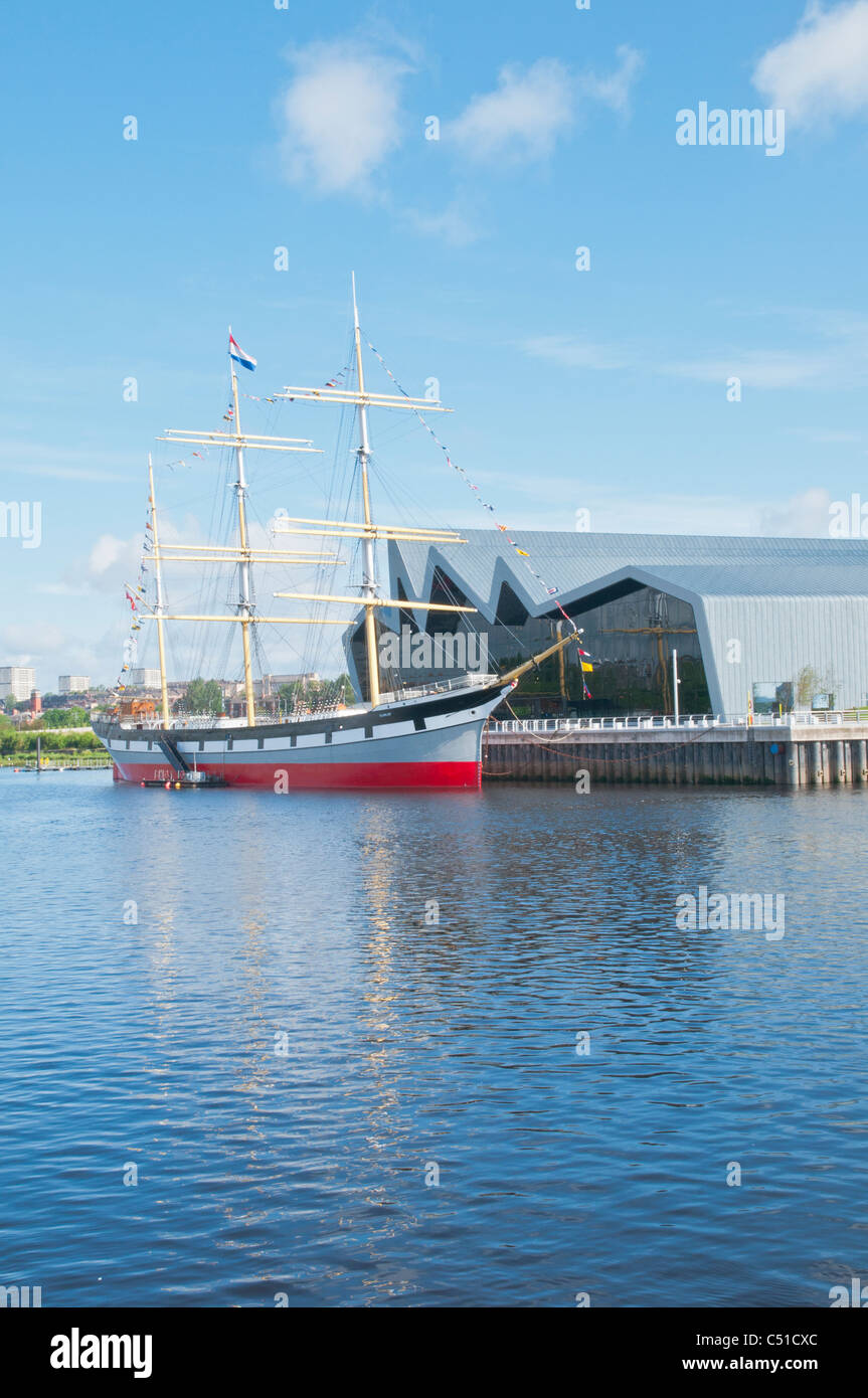SV Glenlee berthed alongside Riverside Museum Museum of Transport and ...