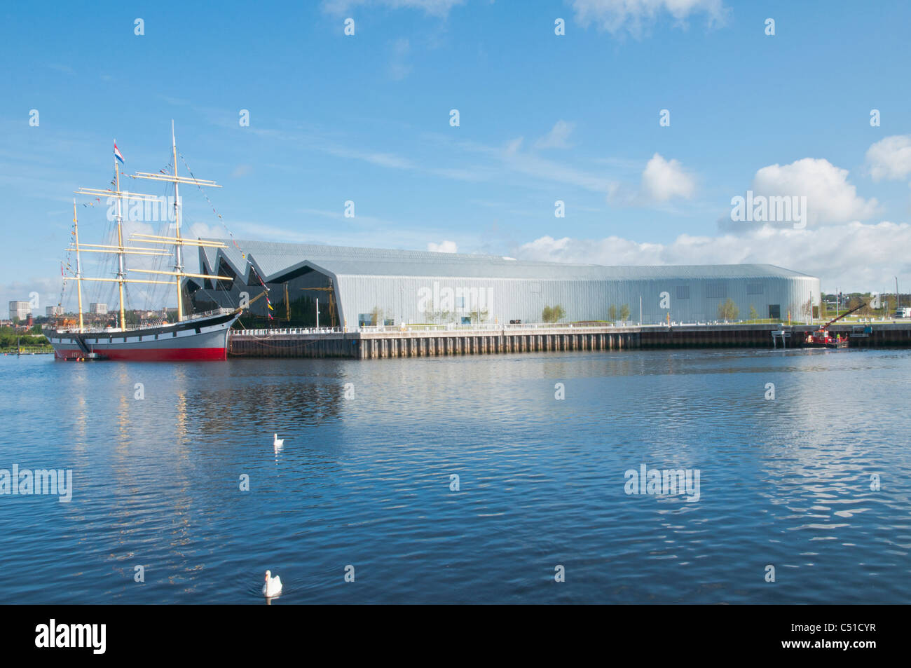 SV Glenlee berthed alongside Riverside Museum Museum of Transport and ...