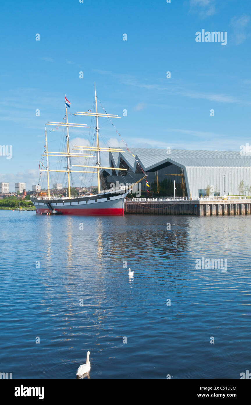 SV Glenlee berthed alongside Riverside Museum Museum of Transport and ...