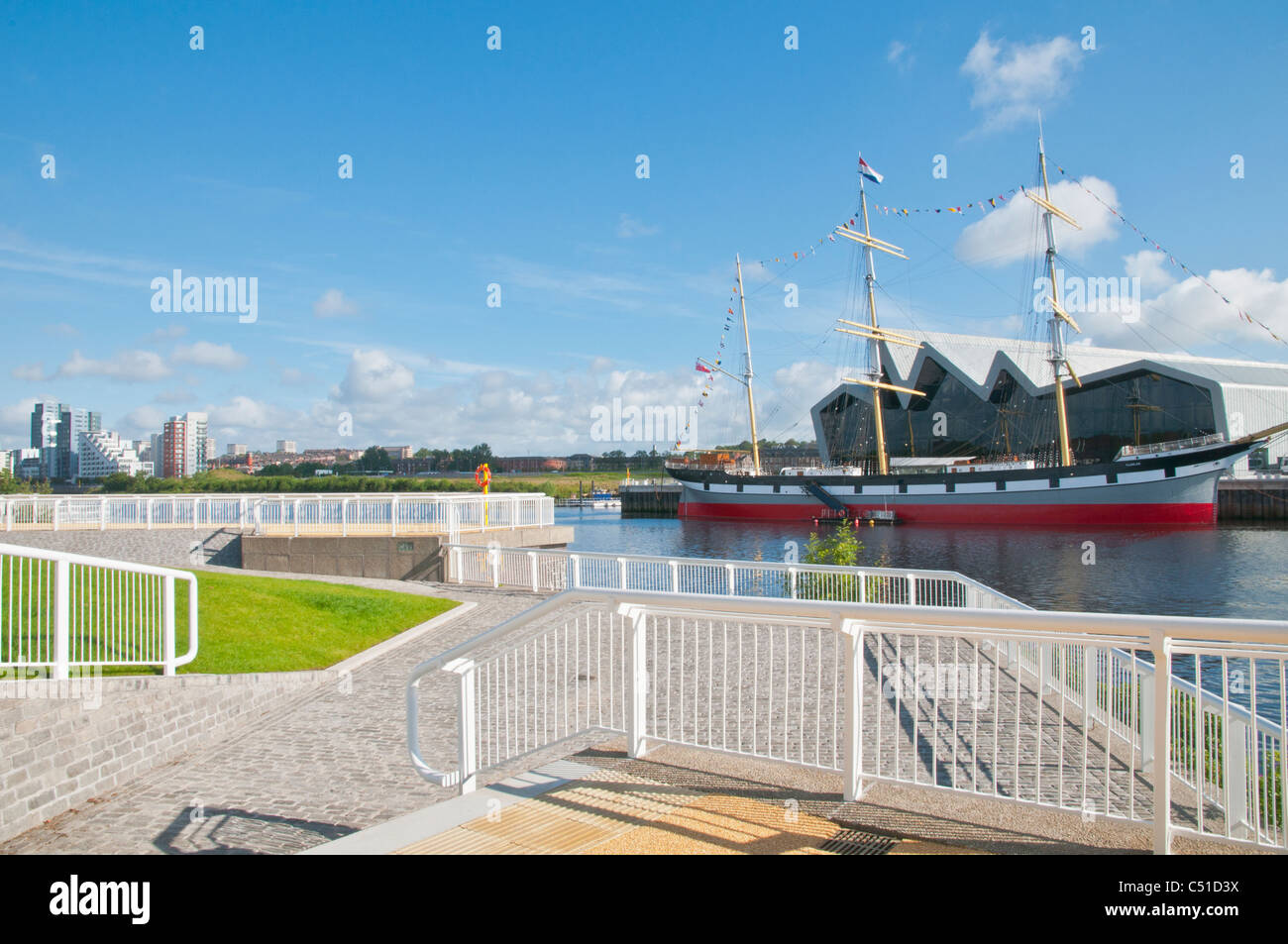 SV Glenlee berthed alongside Riverside Museum Museum of Transport and ...