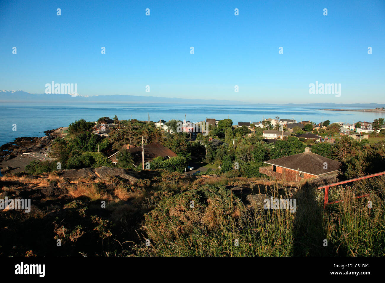Viewpoint looking towards suburbs of Victoria BC Canada. Fairfield, and ...