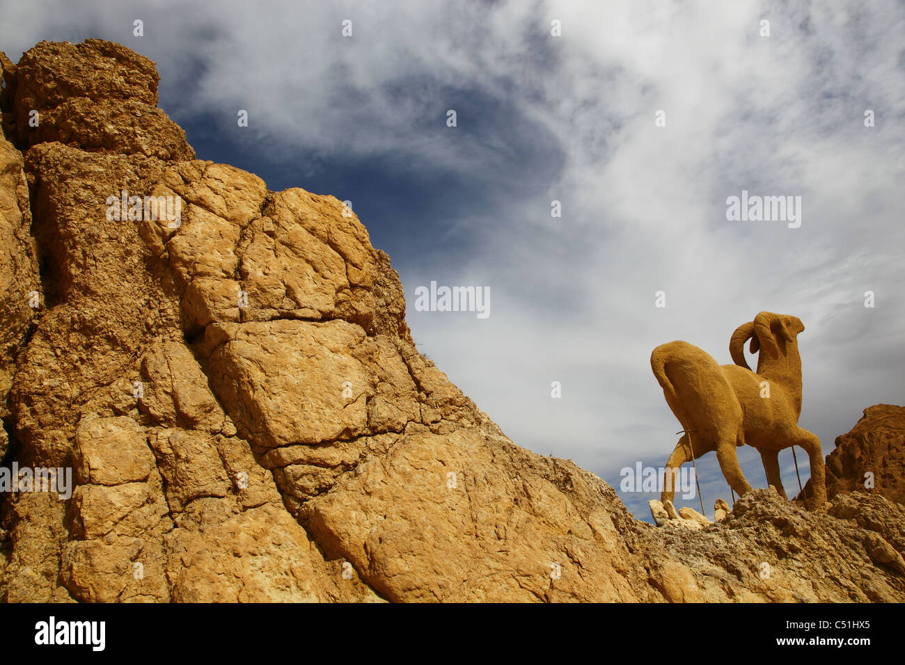 Africa, North Africa, Tunisia, Chebika Oasis, Sand Carving on Cliff ...
