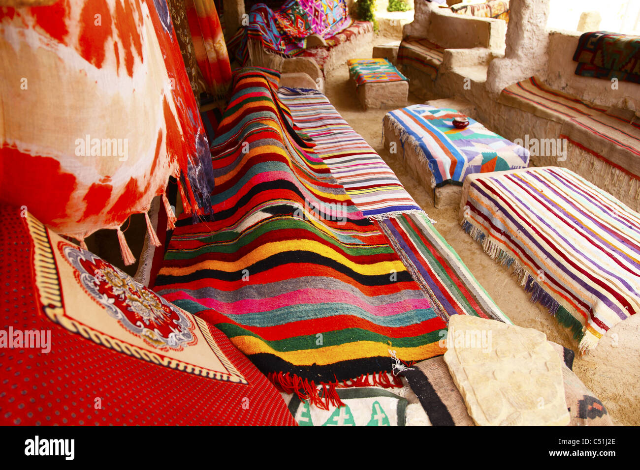 Africa, North Africa, Tunisia, Tamerza Oasis, Interior of Stall ...