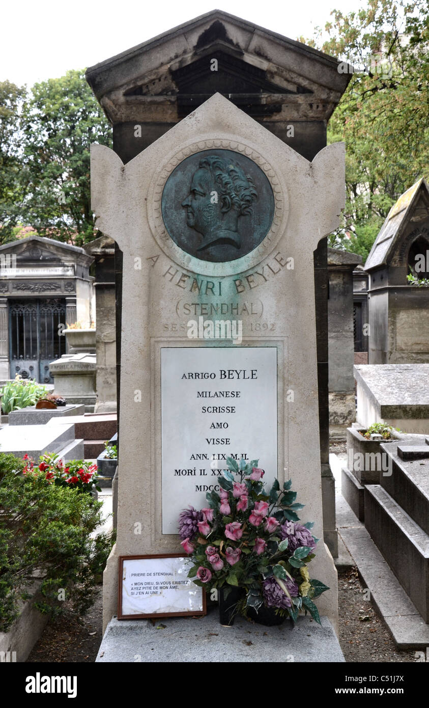 The grave of French writer Marie-Henri Beyle better known as Stendhal ...