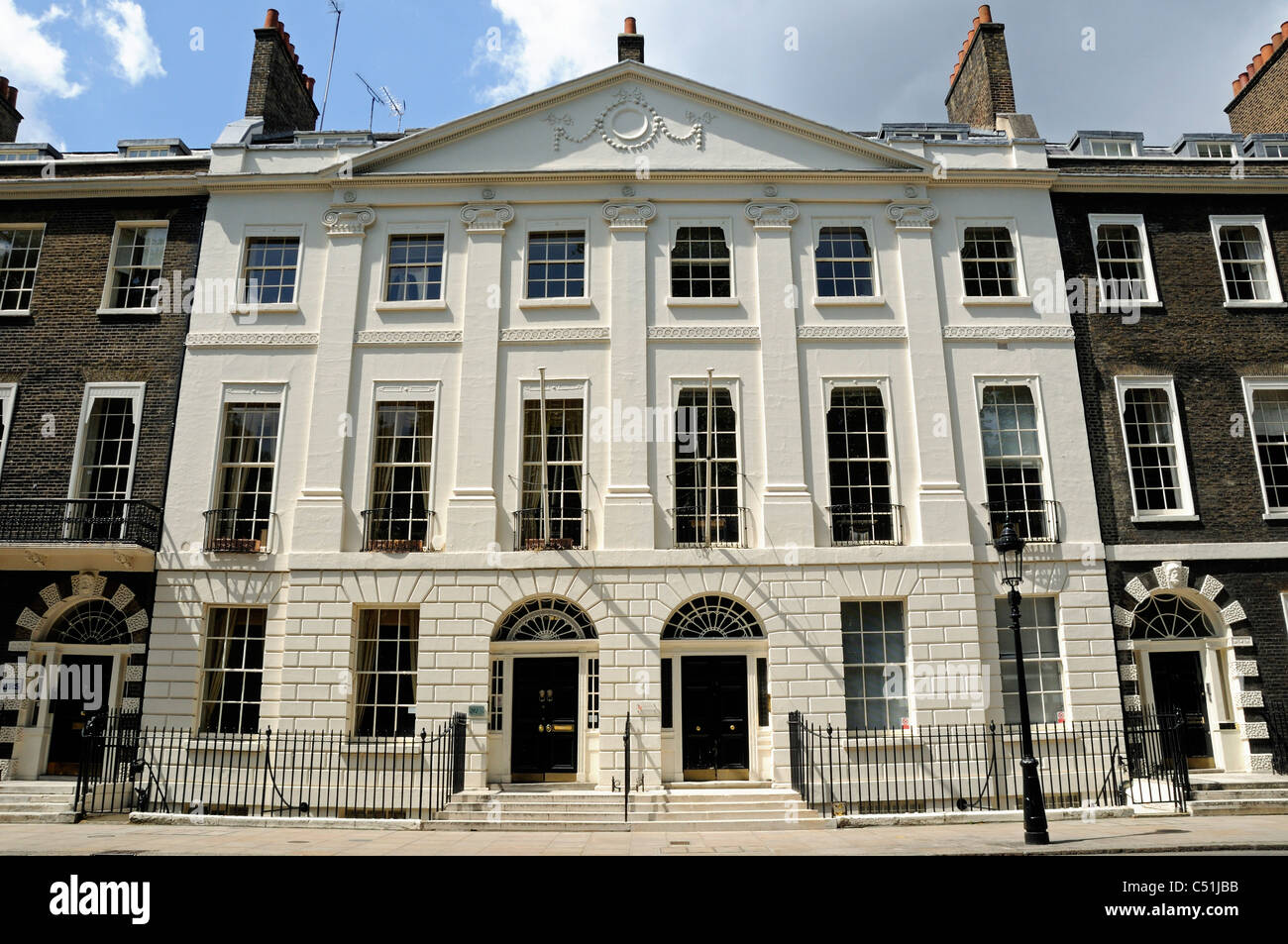 Grand Georgian houses Bedford Square Bloomsbury London England UK Stock ...