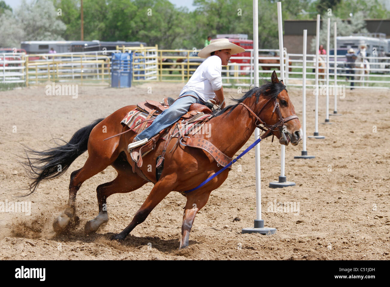 Pole racing on horse event taking place during the annual Eastern ...