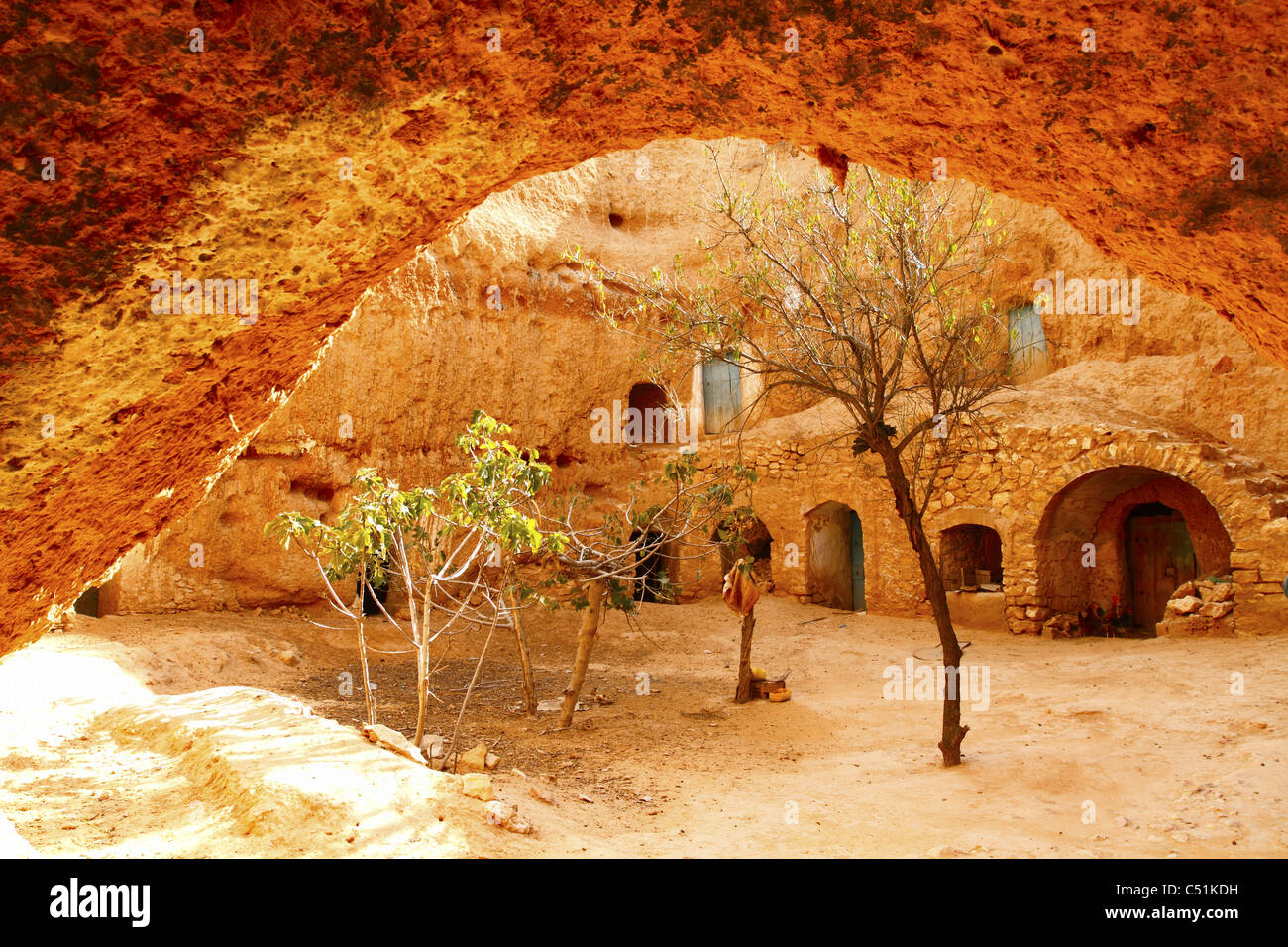 Africa, North Africa, Tunisia, Matmata, Troglodyte Pit Home, Berber ...