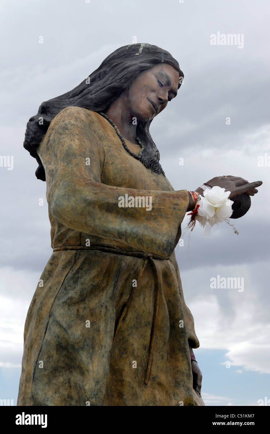 Sculpture of Sacajawea who acted for two years as a guide for the ...