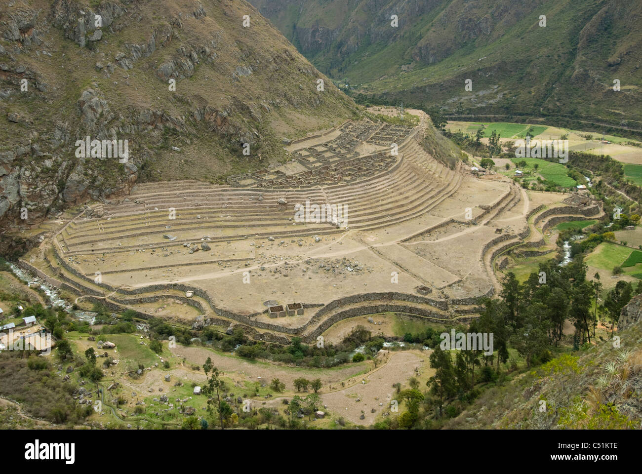 Patallacta Ruins from the Inca Trail Peru Stock Photo - Alamy
