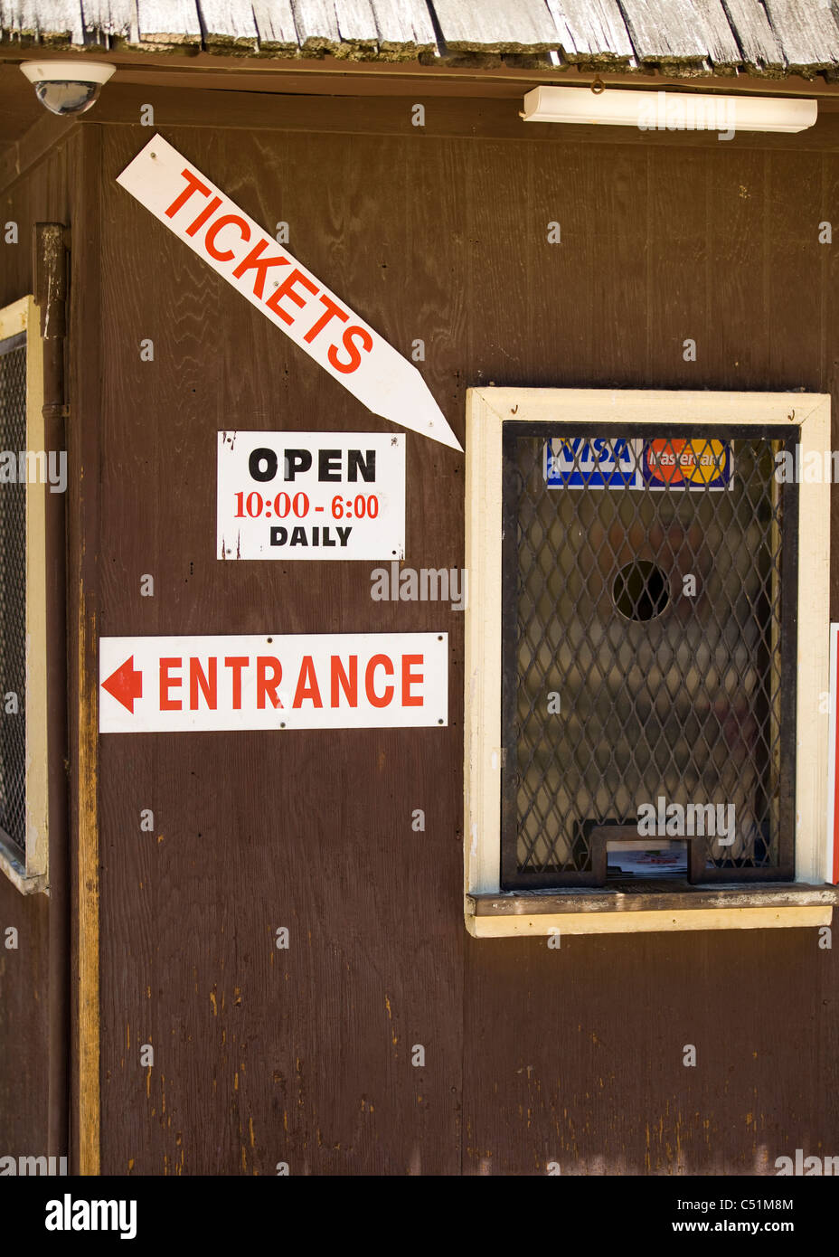 Outdoor ticket booth window Stock Photo - Alamy