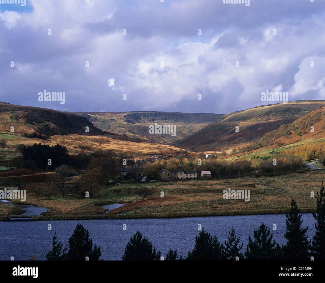 Rugged beauty of Crowden YHA, hamlet and surrounding moors on the ...