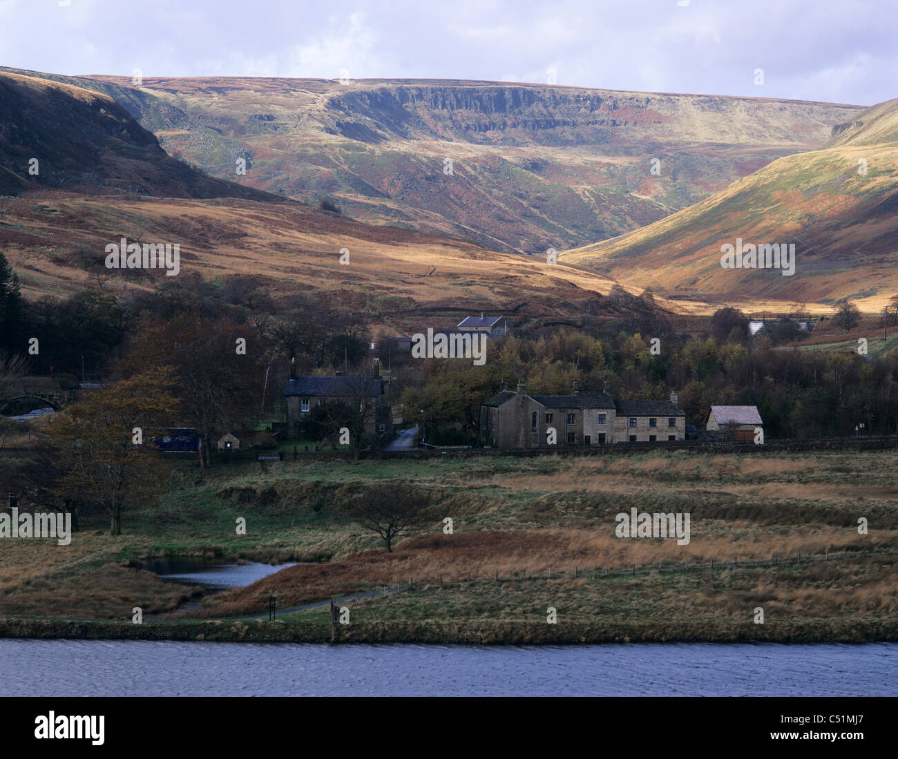 Rugged beauty of Crowden YHA, hamlet and surrounding moors on the ...