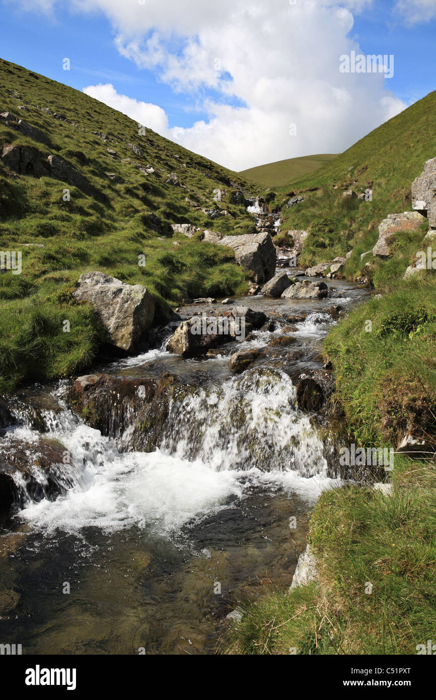 The upper reaches of Cautley Spout waterfall in the Howgills Cumbria ...