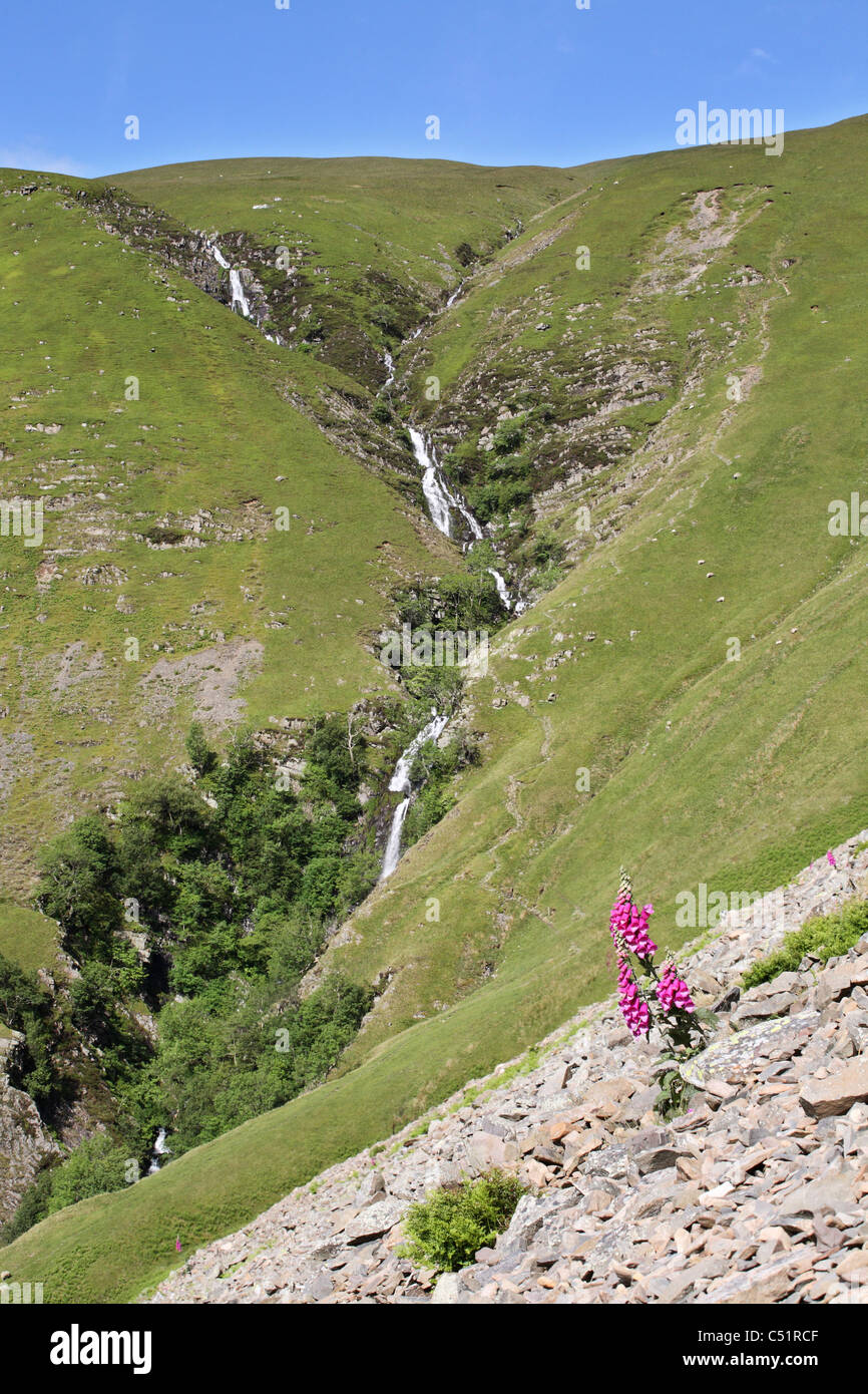 Cautley Spout waterfall in the Howgills Cumberland England UK seen with ...