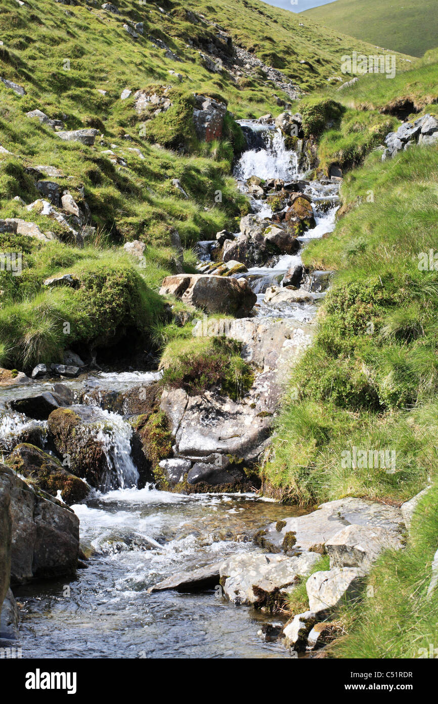 The upper reaches of Cautley Spout waterfall in the Howgills Cumbria ...