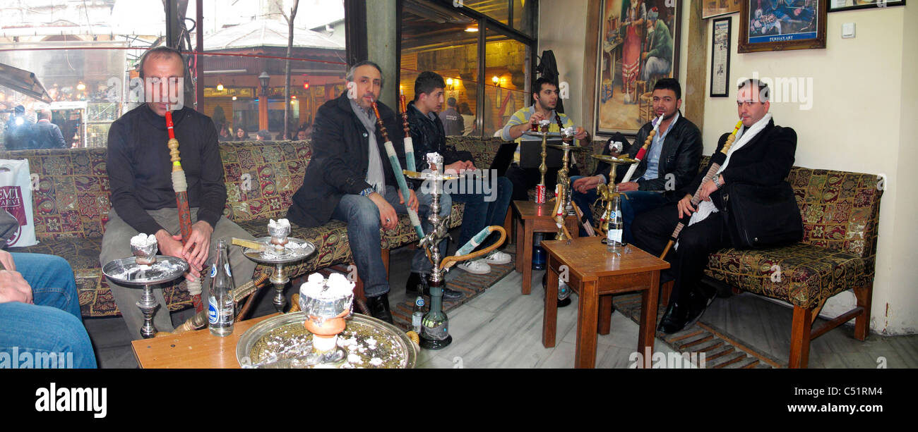 Turkey Istanbul Turkish water pipes Nargile shisha. Burning coal for ...