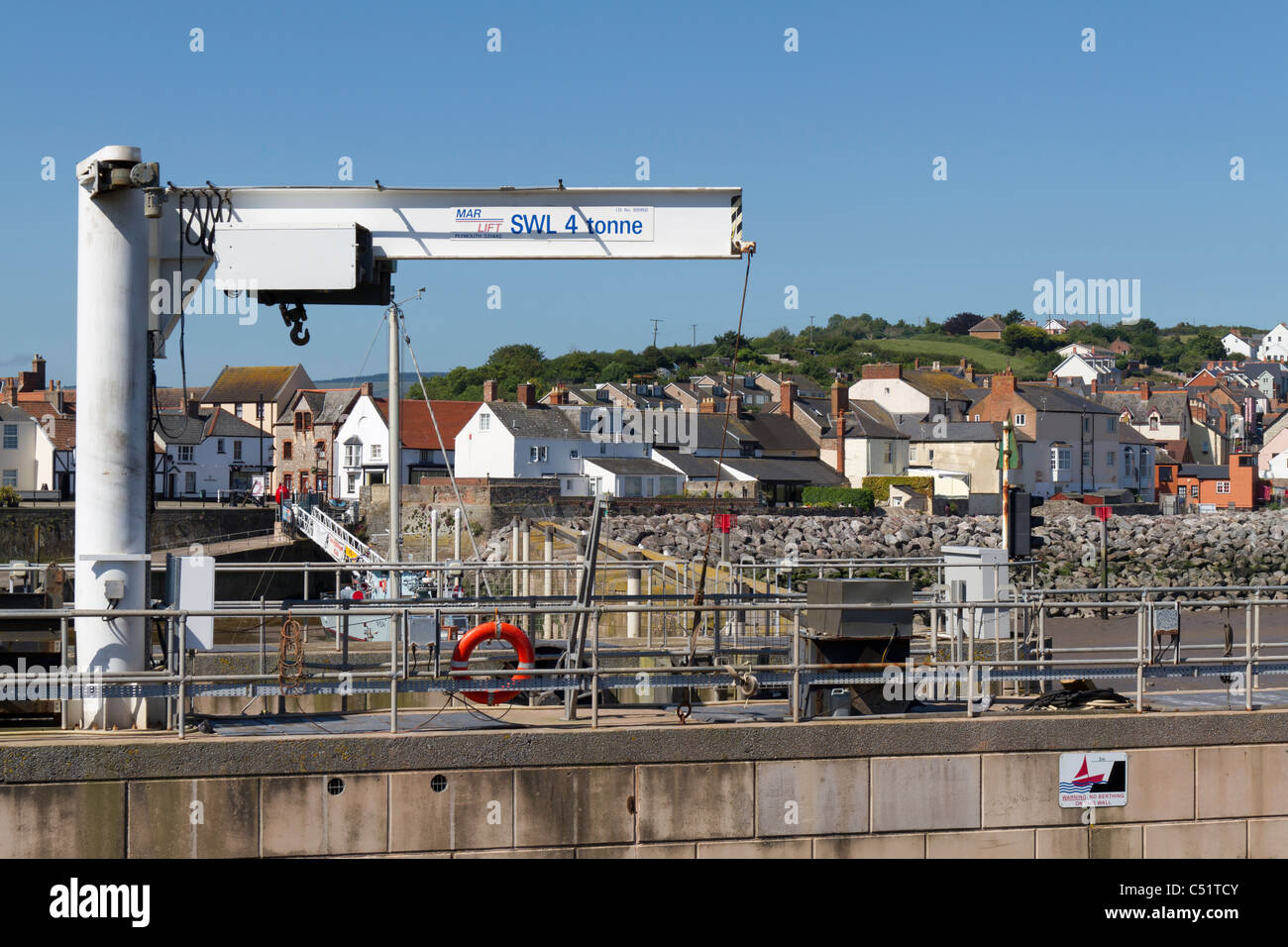 Gib crane on the harbour wall in watchet Stock Photo - Alamy
