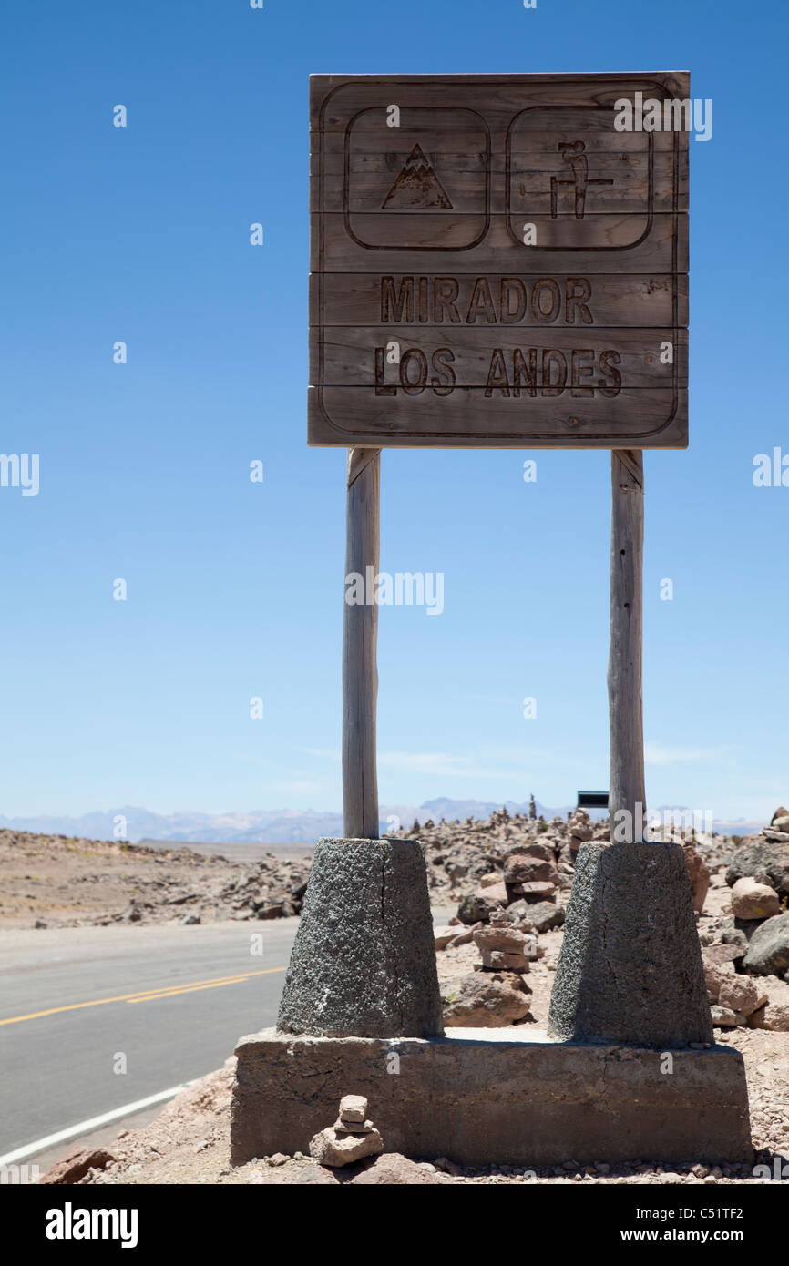 Sign for the Mirador Los Andes, near Chivay, Peru Stock Photo - Alamy
