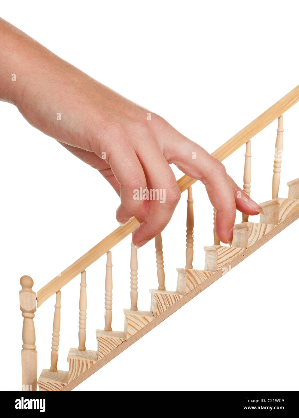 Ambitious hands climbing up the steps of stairs Stock Photo - Alamy